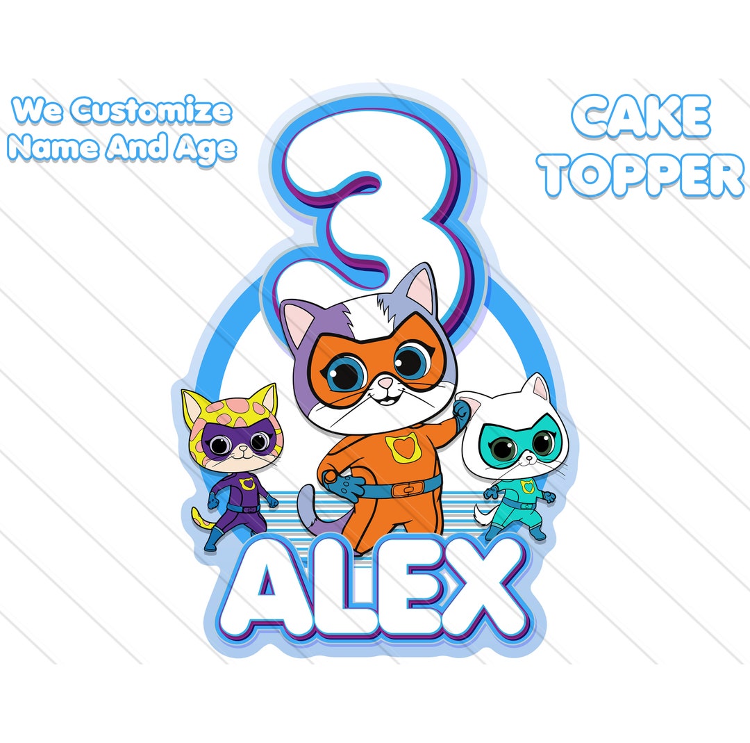 Personalized Super Kitties Cake Topper, Super Kitty Cake Topper ...
