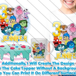 Custom Inside Out 2 Cake Topper, Personalised Printable Inside Out ...