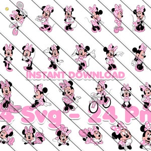 Minnie Mouse Svg, Minnie Mouse Svg for Cricut, Minnie Mouse Png, Pink ...