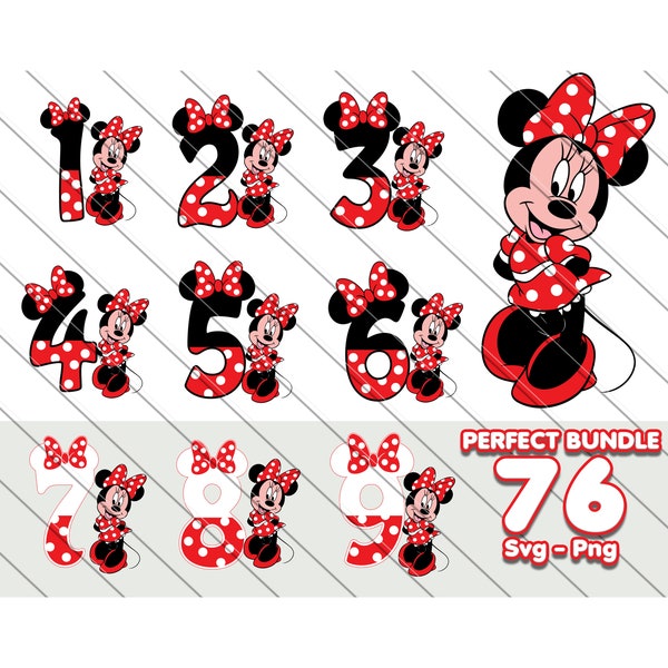 Minnie Mouse Number Png - Etsy