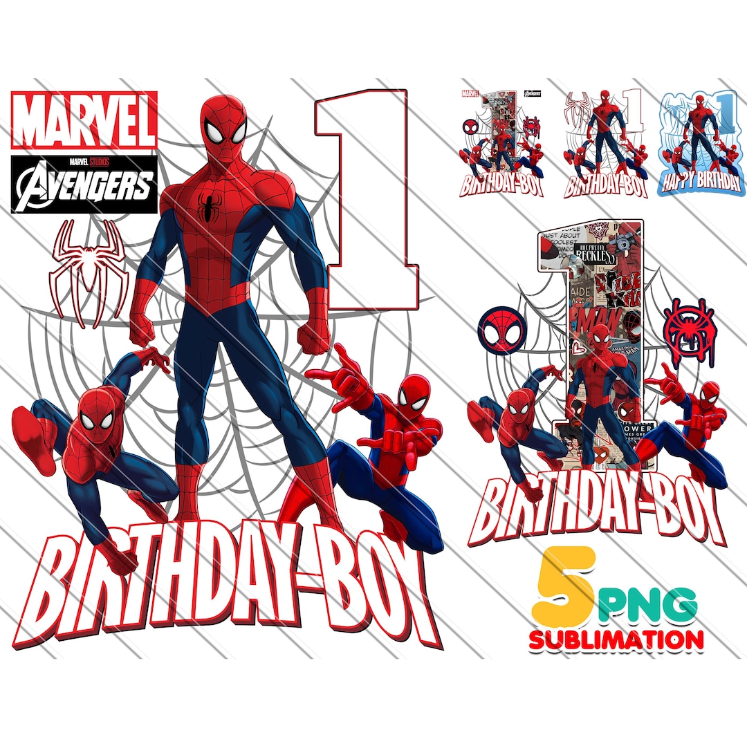 1st Birthday Spiderman PNG, Spiderman Cake Topper, Spiderman 1st ...
