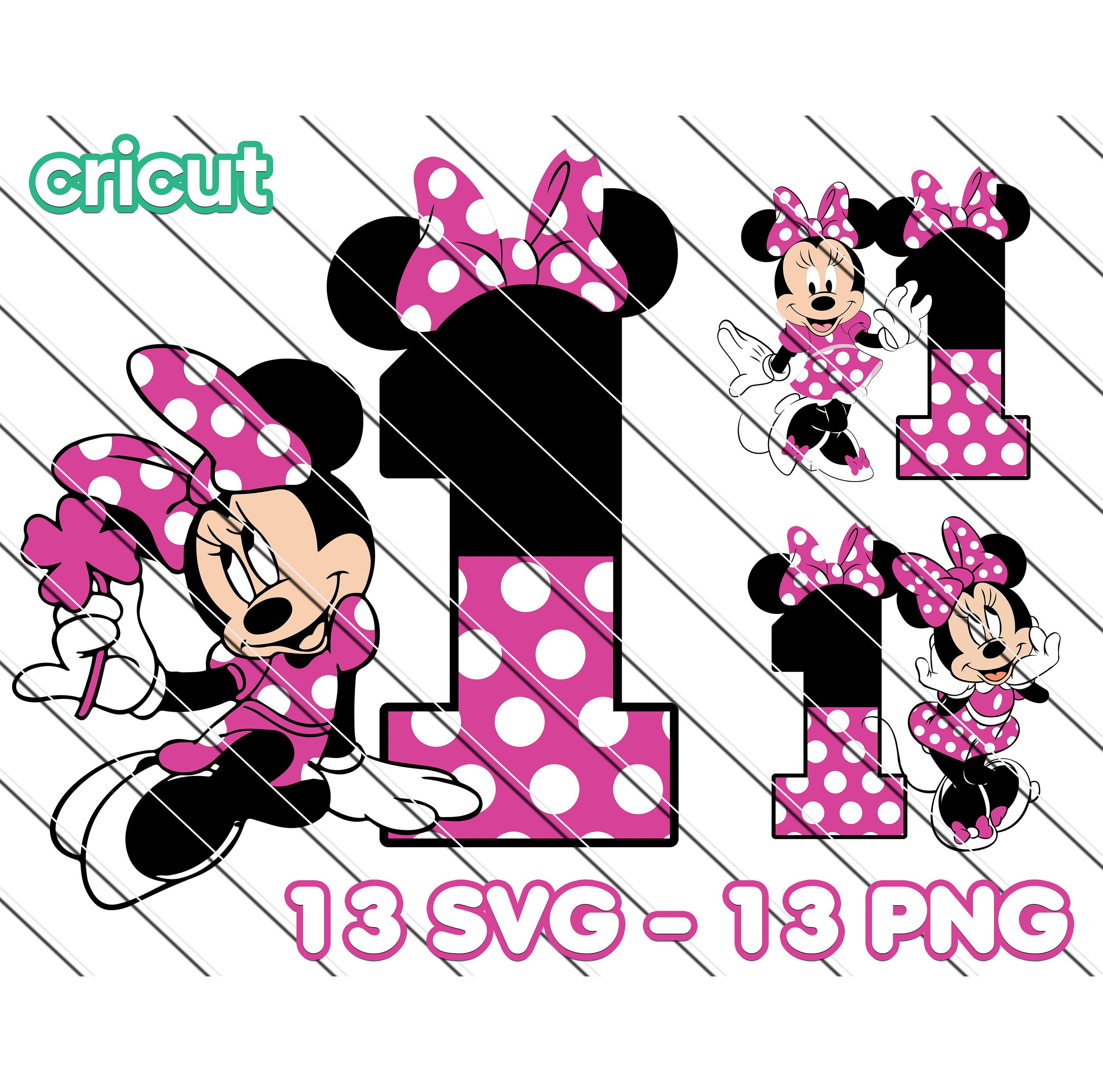 Minnie Mouse 1st Birthday Clipart
