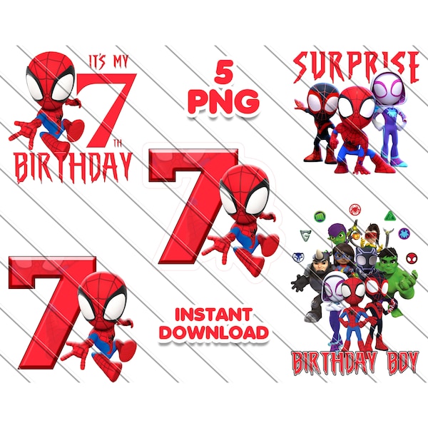 Spider Man 7th Birthday - Etsy