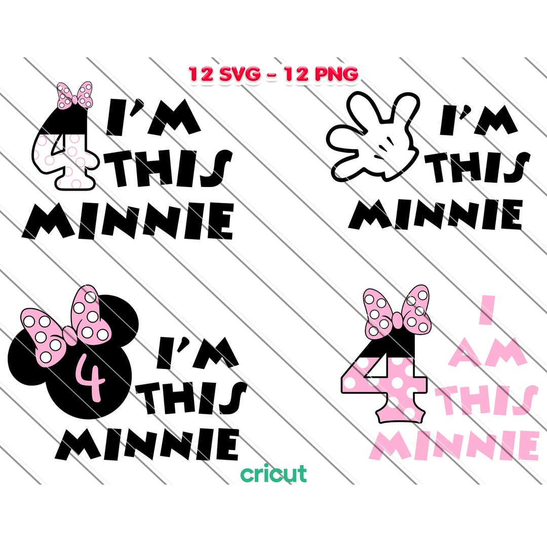 Minnie Mouse 4th Birthday SVG, PNG Clipart (digital Files) - Etsy