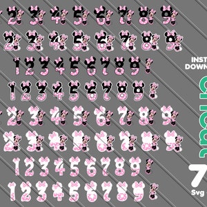 Minnie Mouse Numbers Svg, Png, Minnie Mouse Svg, Minnie Mouse Svg for ...
