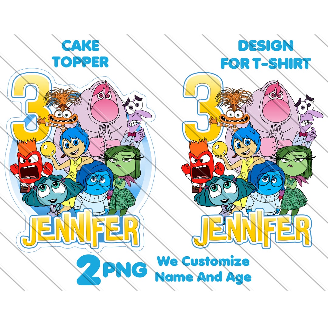 Custom Inside Out 2 Cake Topper, Personalised Printable Inside Out ...