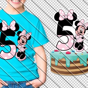 Minnie Mouse Numbers SVG PNG: Pink Birthday Clipart (digital Download ...