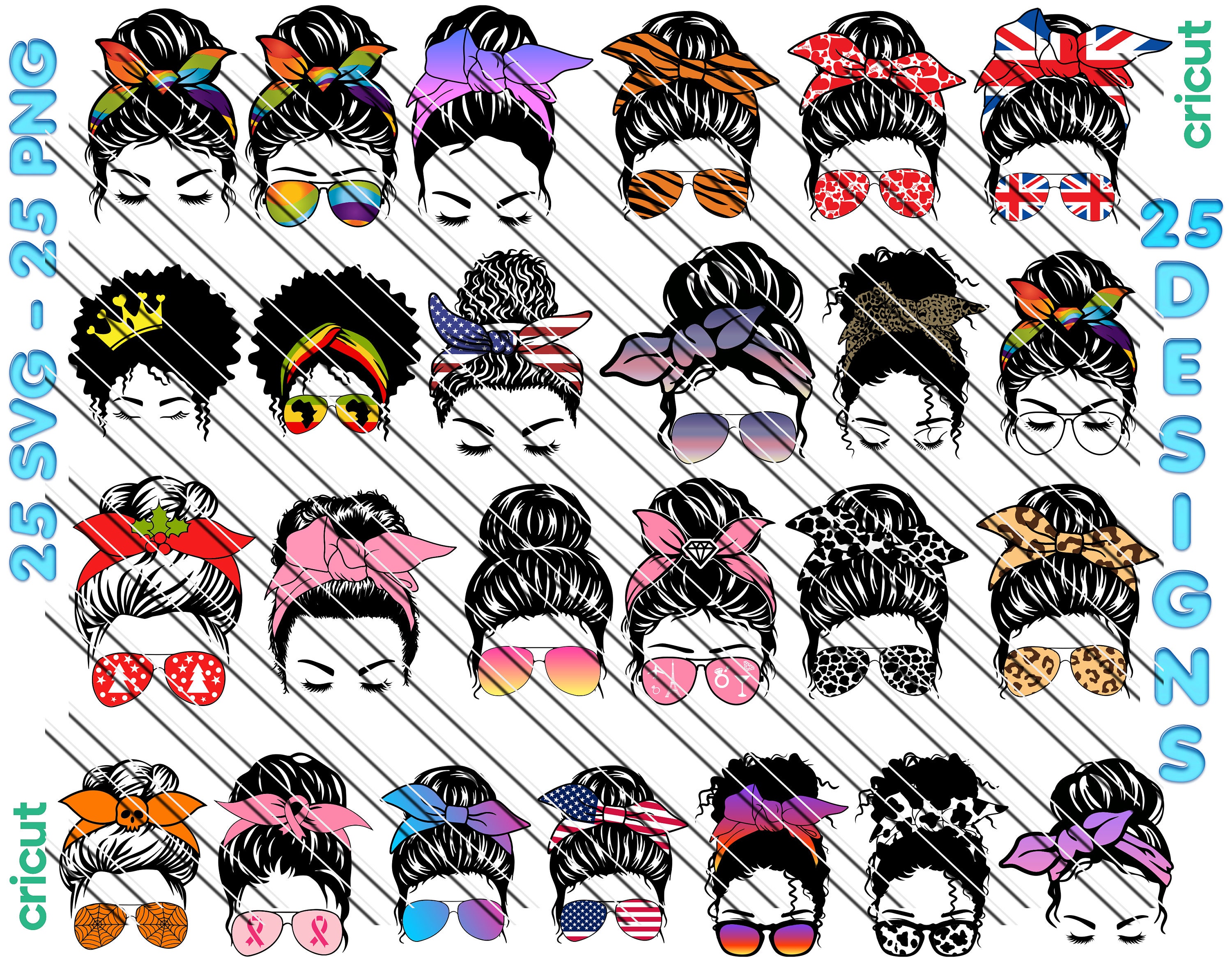 Messy Bun Svg, Png, Svg for Cricut - Etsy