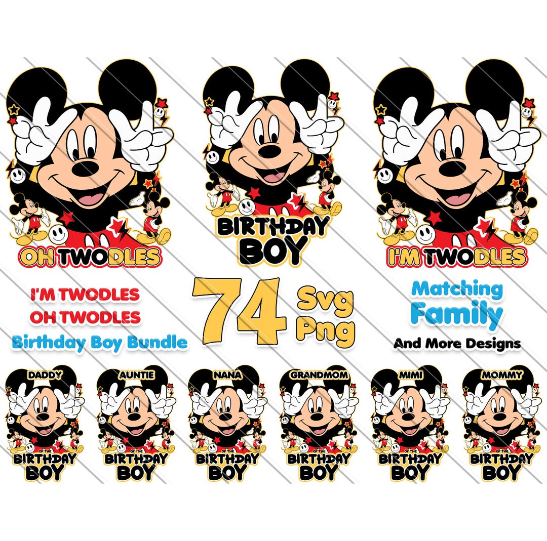 Oh Twodles Birthday SVG, Matching Family Mickey Mouse Bundle, 2nd ...