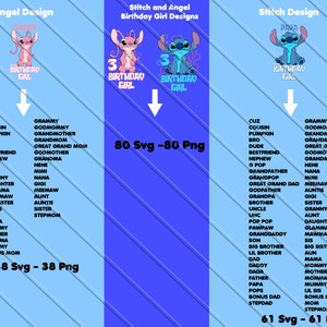 Stitch Birthday Girl Family SVG PNG Bundle (digital Download) - Etsy
