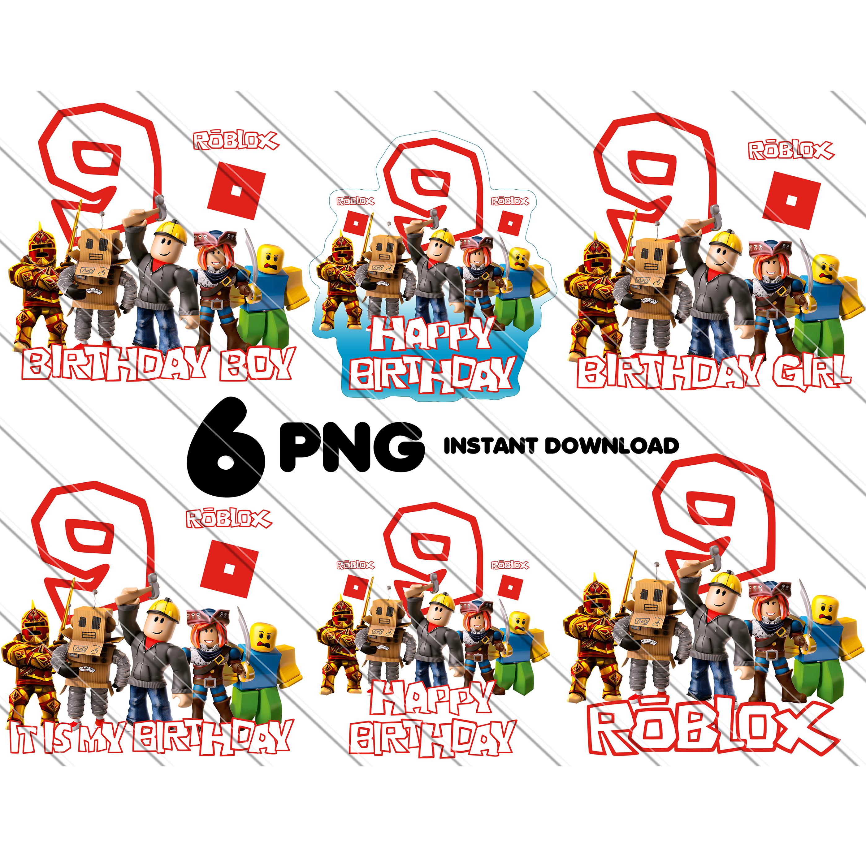 Roblox 9th Birthday PNG: Cake Topper, Shirt Design (digital Download ...