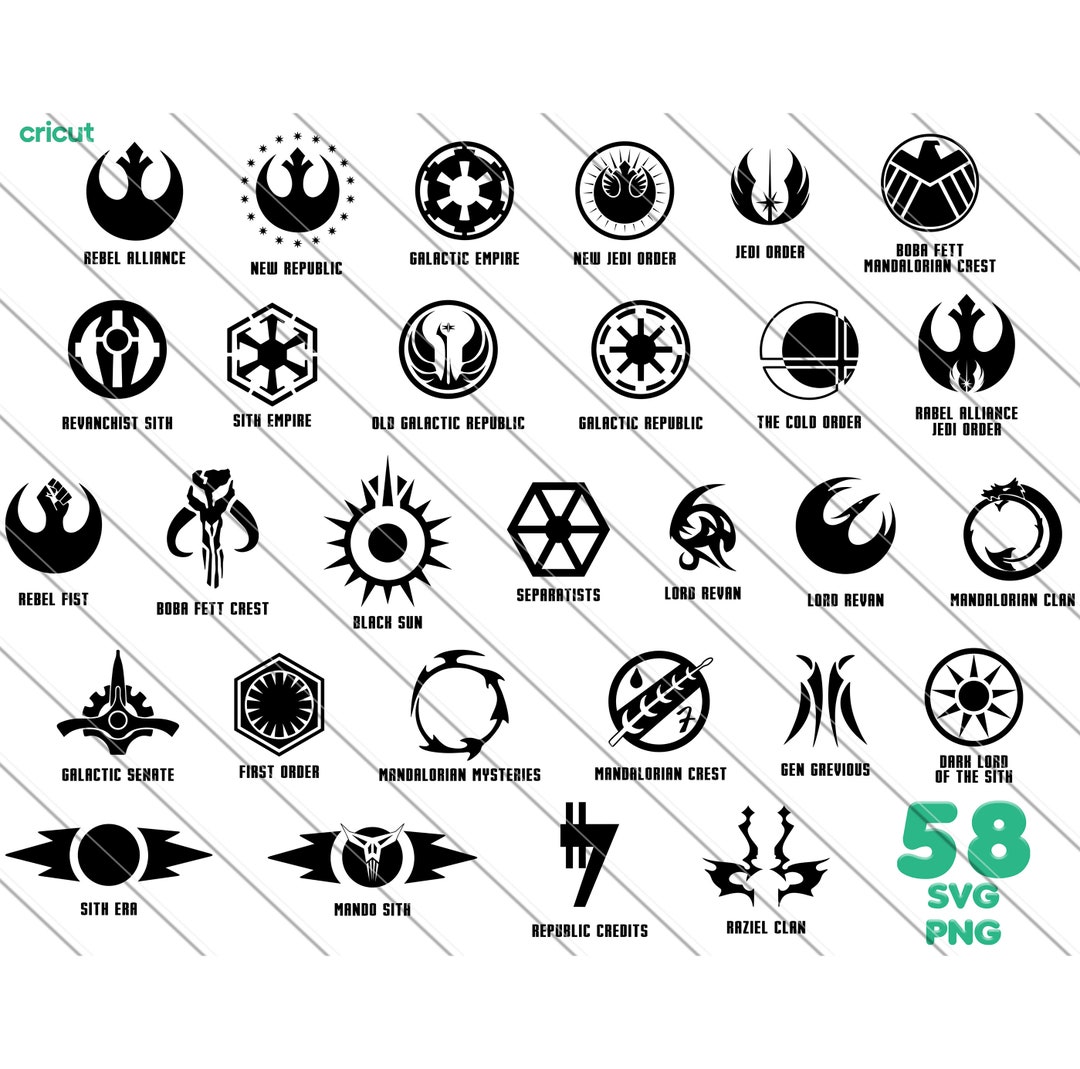 Star Wars Logos SVG PNG : Rebel Alliance, Galactic Empire (58 Files ...
