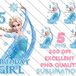 Elsa Birthday Girl PNG Bundle: Frozen Party Design (instant Download ...