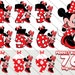 Minnie Mouse Numbers SVG, PNG: Red Birthday Clipart (digital Download ...