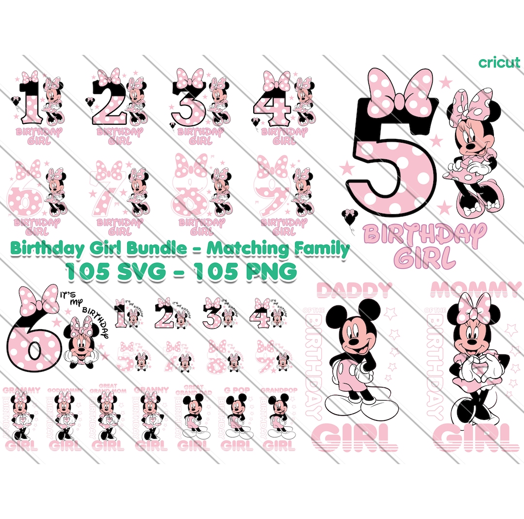Matching Family, Minnie Birthday Girl, Minnie Family SVG Bundle, Minnie ...
