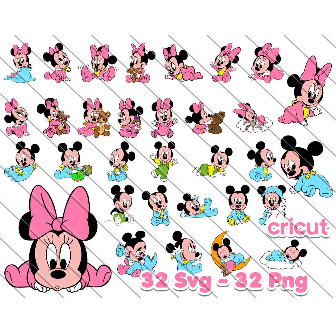 Baby Minnie & Mickey Mouse SVG: Birthday Party Cricut Files (digital ...