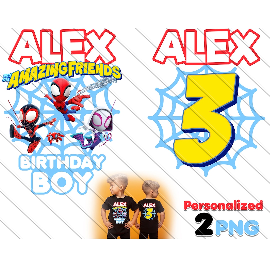 Personalized Spidey Birthday PNG, Spidey and His Amazing Friends Shirt ...