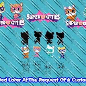 Super Kitties SVG PNG Bundle: Logo, Character Graphics (digital ...