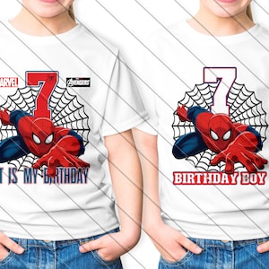 Spiderman 7th Birthday Boy PNG: Cake Topper , Party Decor (digital ...