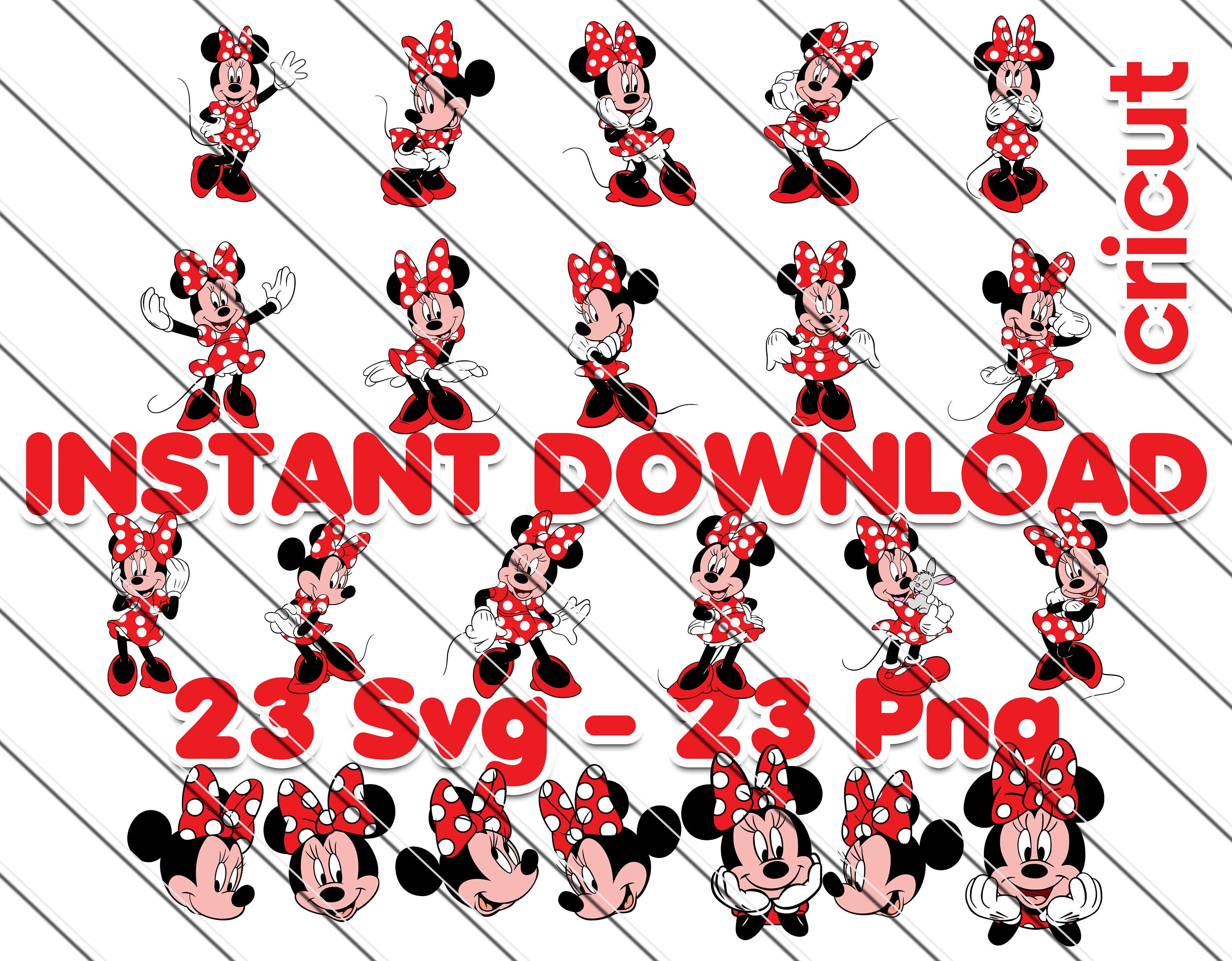 Red Minnie Mouse SVG: Cricut Clip Art, PNG Image Files - Etsy