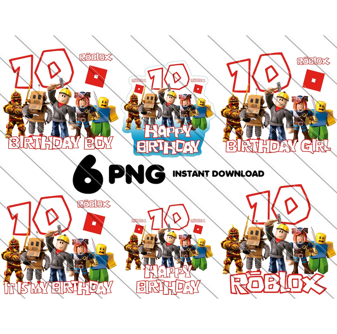 Roblox Png, Roblox 10th Birthday Boy - Girl PNG, Roblox Cake Topper ...