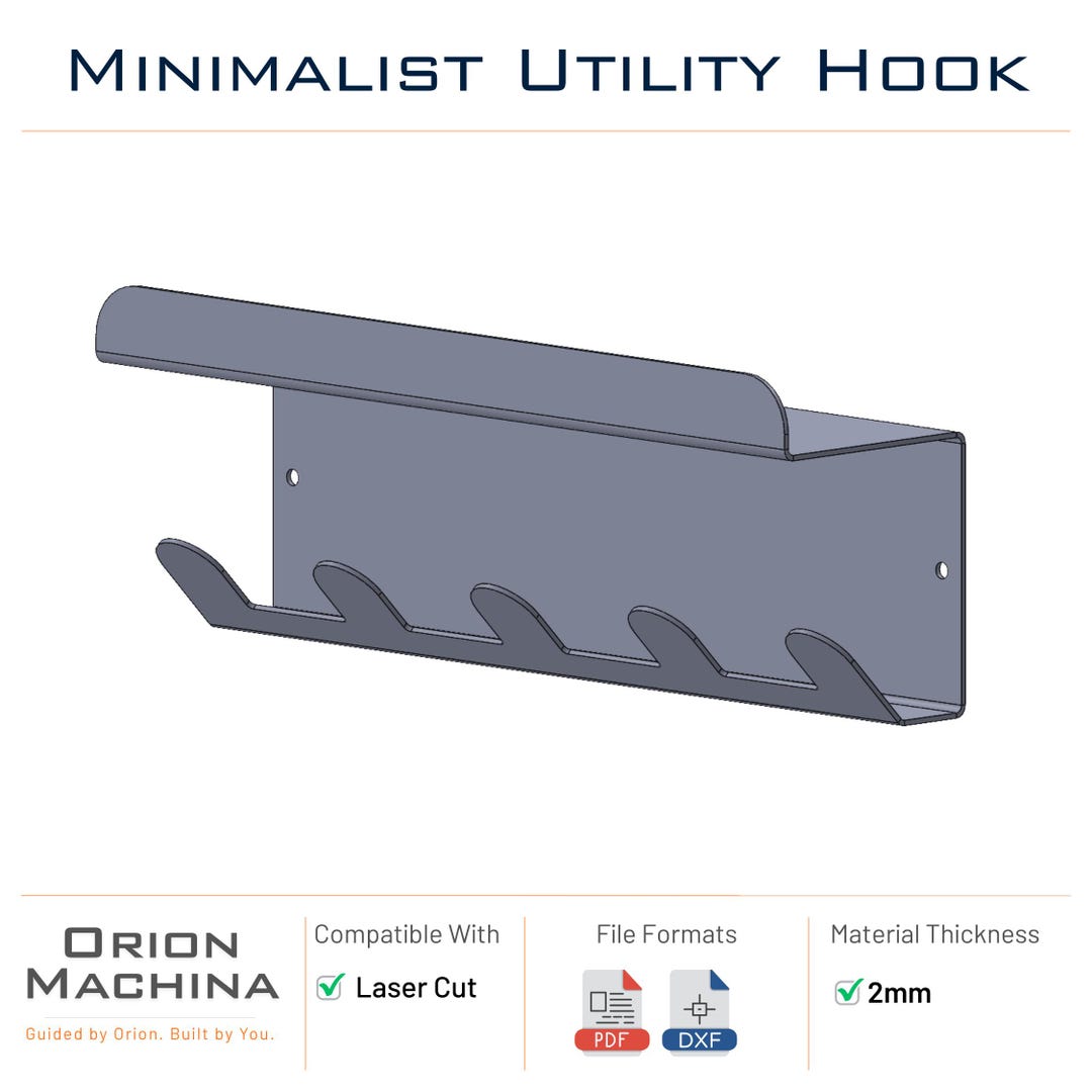 Metal Wall Hook DXF Files | Laser Cut Tool Holder, Garage Organizer ...