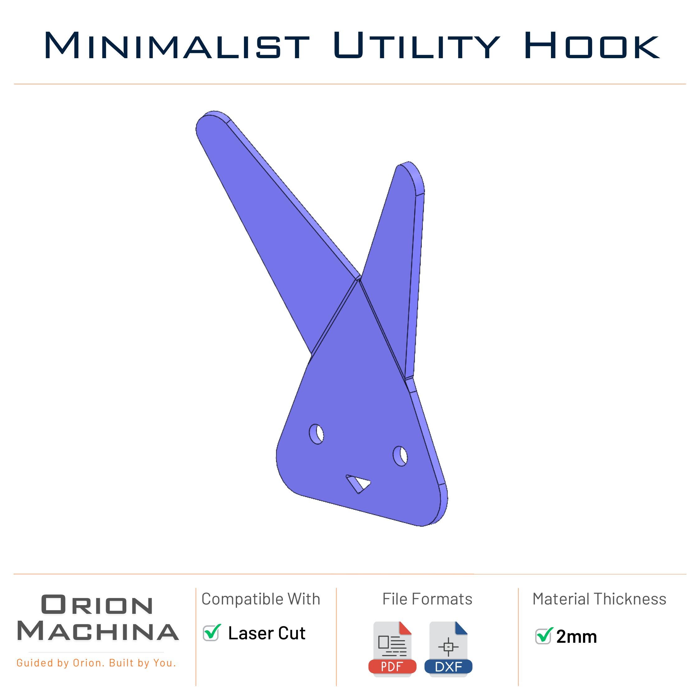 Wall Mounted Metal Hook Plans | Laser Cut DXF Files | Minimalist ...