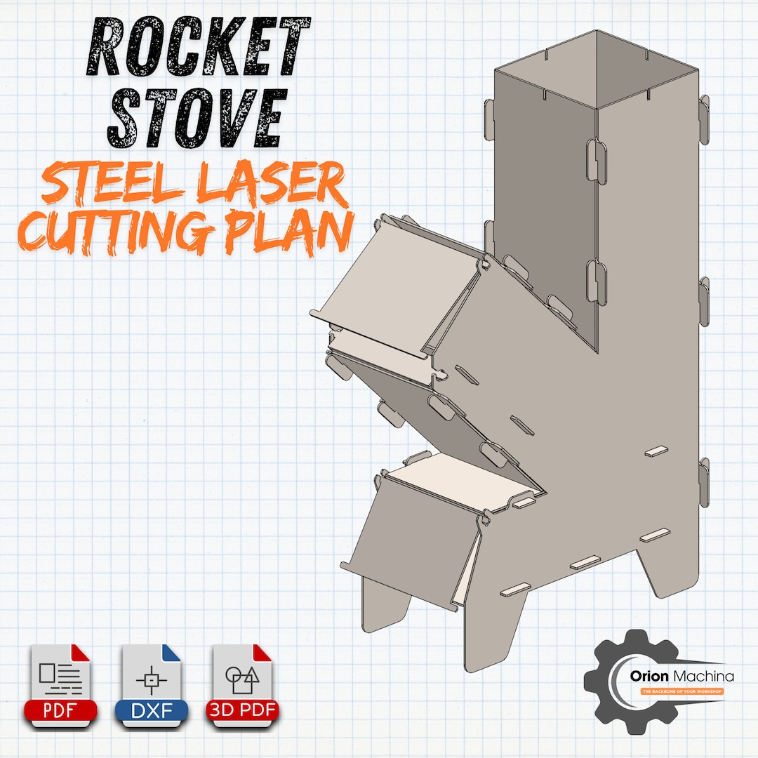 Portable Rocket Stove Plans: Laser-cut Steel Assembly (PDF) - Etsy