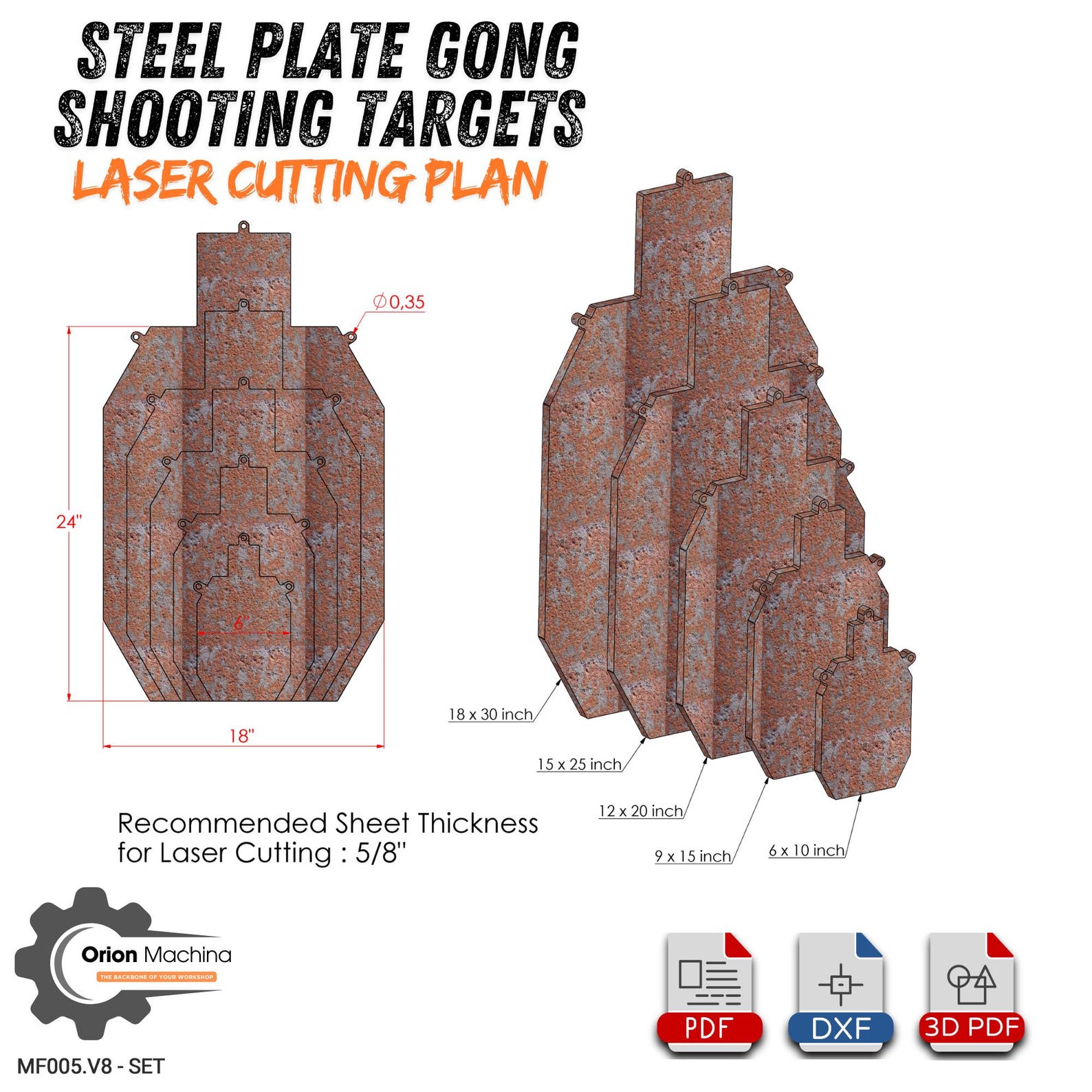 Perfect Your Aim: Steel Plate Gong Shooting Targets V8 Laser Cut Plans ...