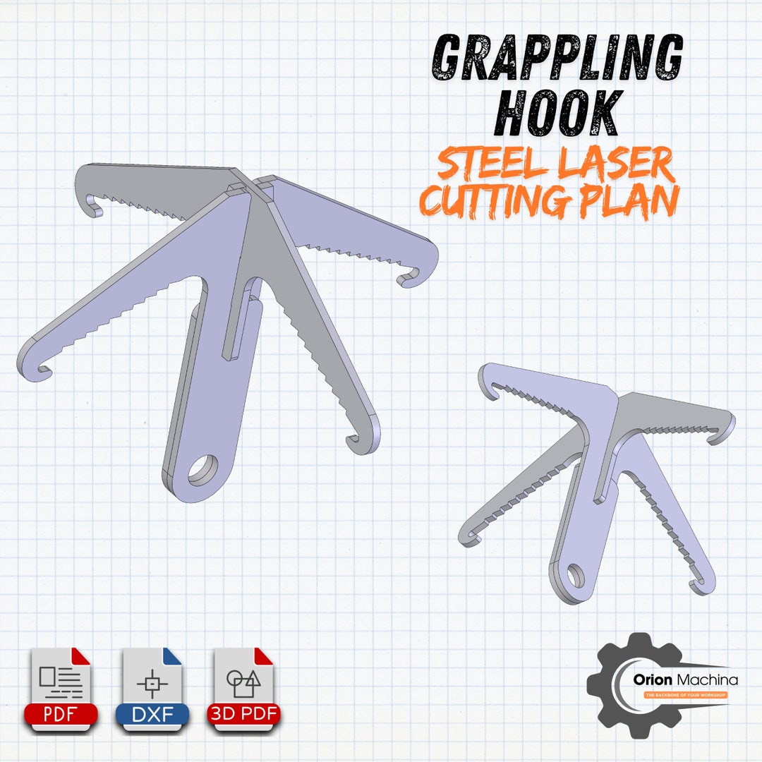 Tactical Grappling Hook Steel Laser Cut Plans V2 - Perfect for Climbers ...