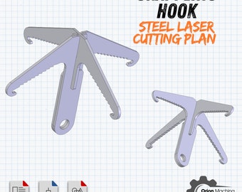 Tactical Grappling Hook Steel Laser Cut Plans V1 - Perfect for Climbers ...