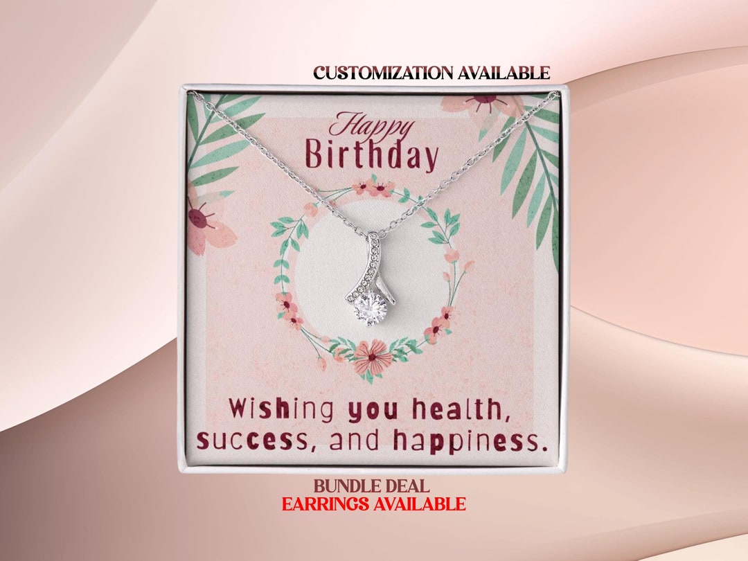 Happy Birthday Necklace, Birthday Wishes Pendant, Celebration Gift ...