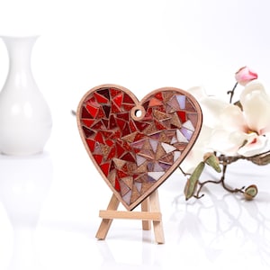 Red Heart DIY Mosaic Kit Decor Mosaic Heart Pink Heart for Presents ...