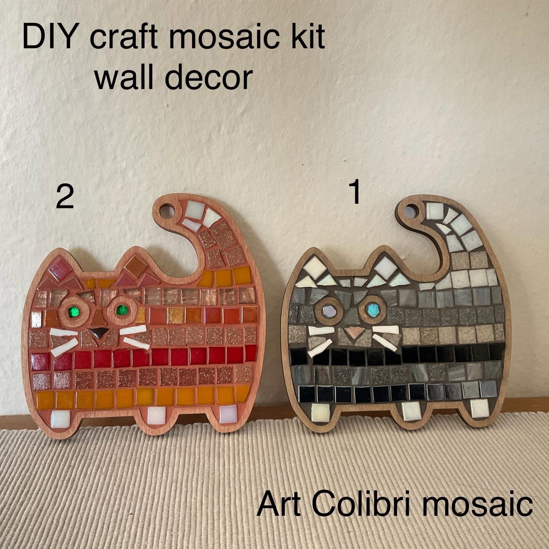 Cat DIY Mosaic Kit: Craft Box for Kids & Adults - Etsy