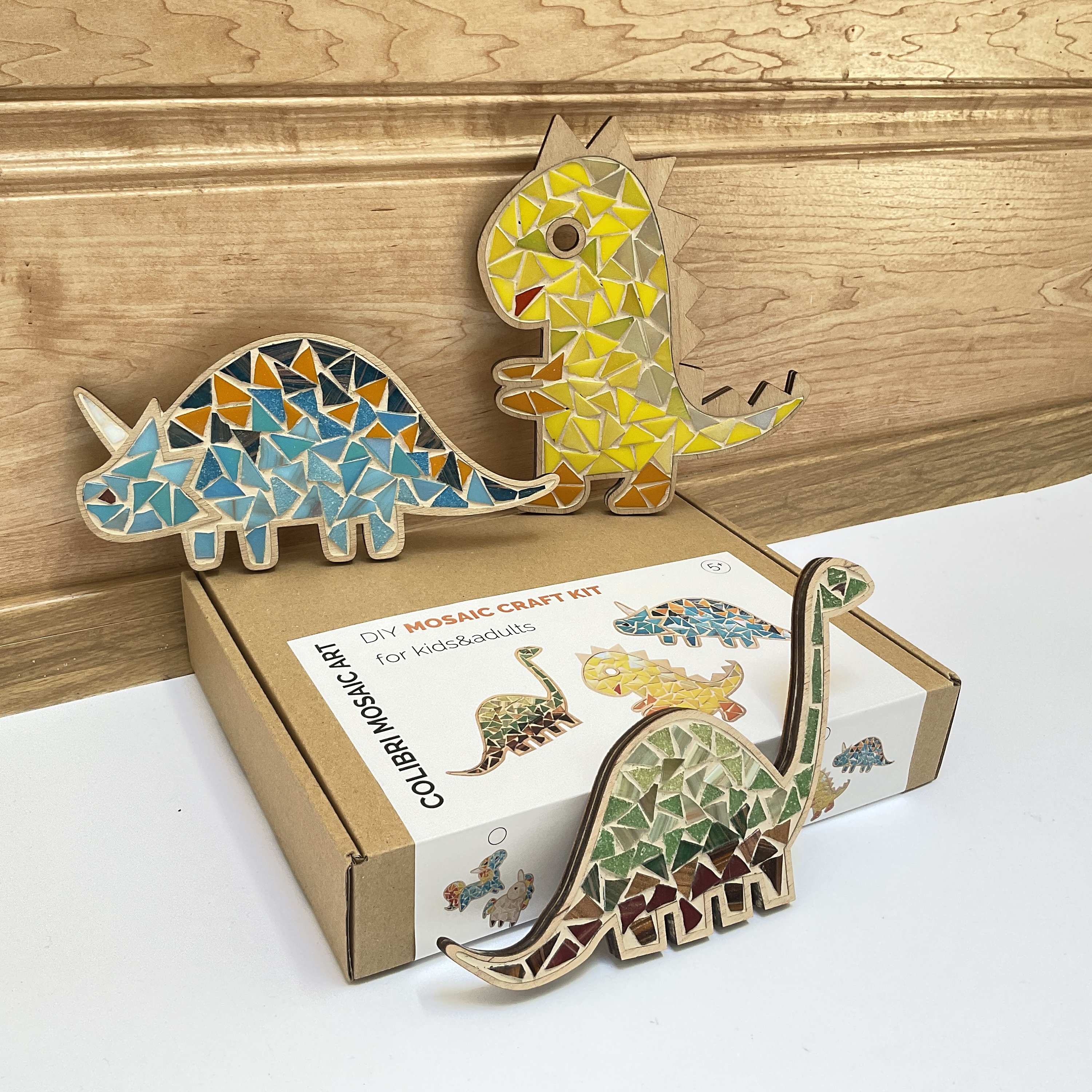 Set Dinosaurs DIY Mosaic Kit Gift for Thee Boys Activity for Thee ...