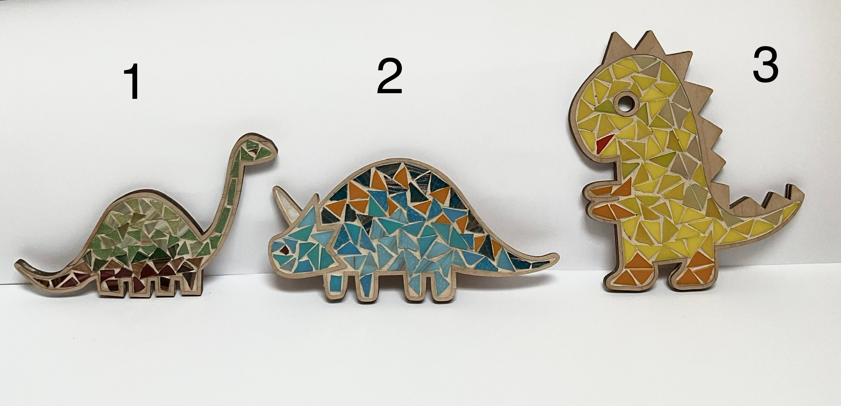 Set Dinosaurs DIY Mosaic Kit Gift for Thee Boys Activity for - Etsy