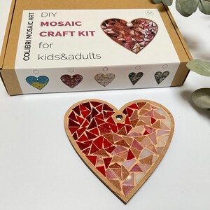 Red Heart DIY Mosaic Kit Decor Mosaic Heart Pink Heart for Presents ...