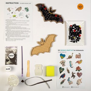 Black Bat Halloween DIY Craft Mosaic Kit for Kids and Adults. Decor ...