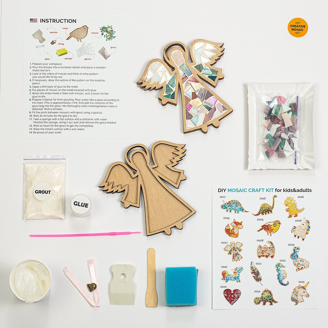 Lilac Purple Turquoise Angel Mosaic DIY KIT Angel ART Kit Diy - Etsy