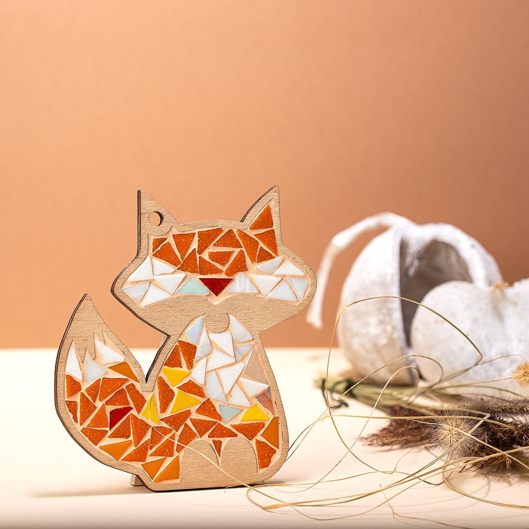 Red Fox DIY Mosaic Kit Craft Mosaic Kit Make a Mosaic Fox Hand Made ...