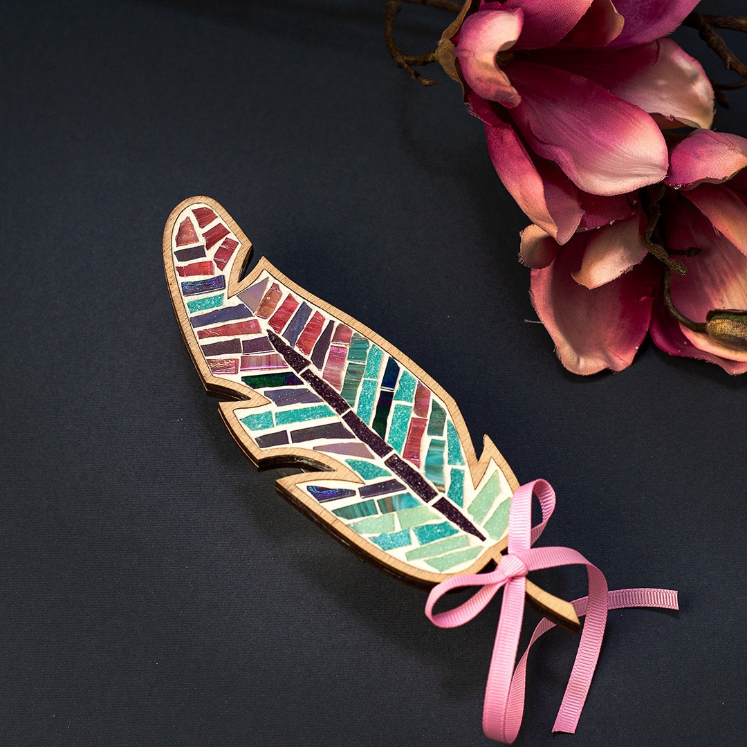 Fairy Feather Mosaic DIY KIT Feather ART Kit Diy Kit Feather Crafts ...