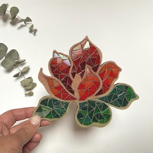 Red Flowers DIY Craft Mosaic Kit Art Decor Wall Beautiful Gift - Etsy