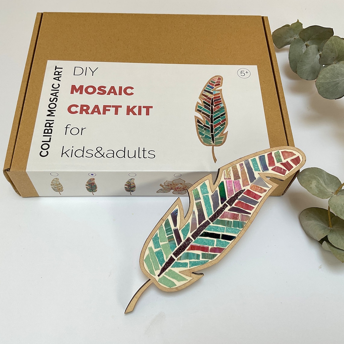 Mosaic Feather DIY Kit: Handmade Crafts, Birthday Gift - Etsy