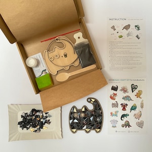 Black Cat DIY Mosaic Kit Craft Kit Box Kitten Craft for Kids and Adults ...