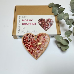 Red Heart DIY Mosaic Kit Decor Mosaic Heart Pink Heart for Presents ...