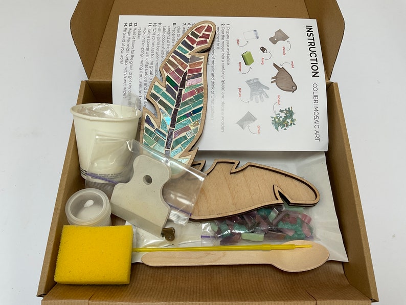 Mosaic Feather DIY Kit: Handmade Crafts, Birthday Gift - Etsy