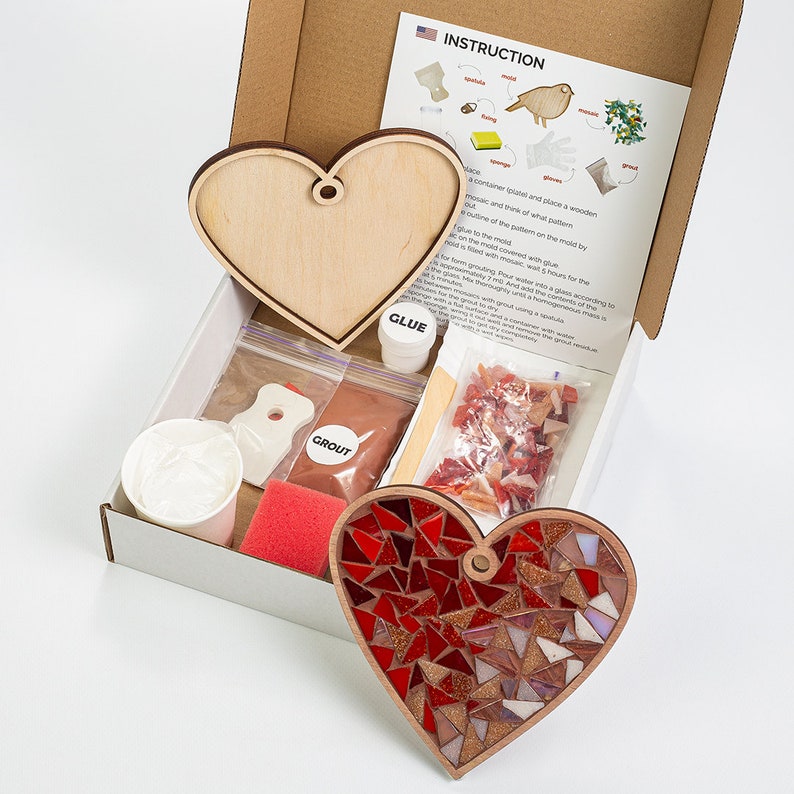 Red Heart DIY Mosaic Kit, Valentine's Gift - Etsy