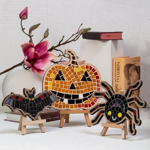 Pumpkin Mosaic Kit: Halloween DIY Craft, Home Decor Coaster - Etsy