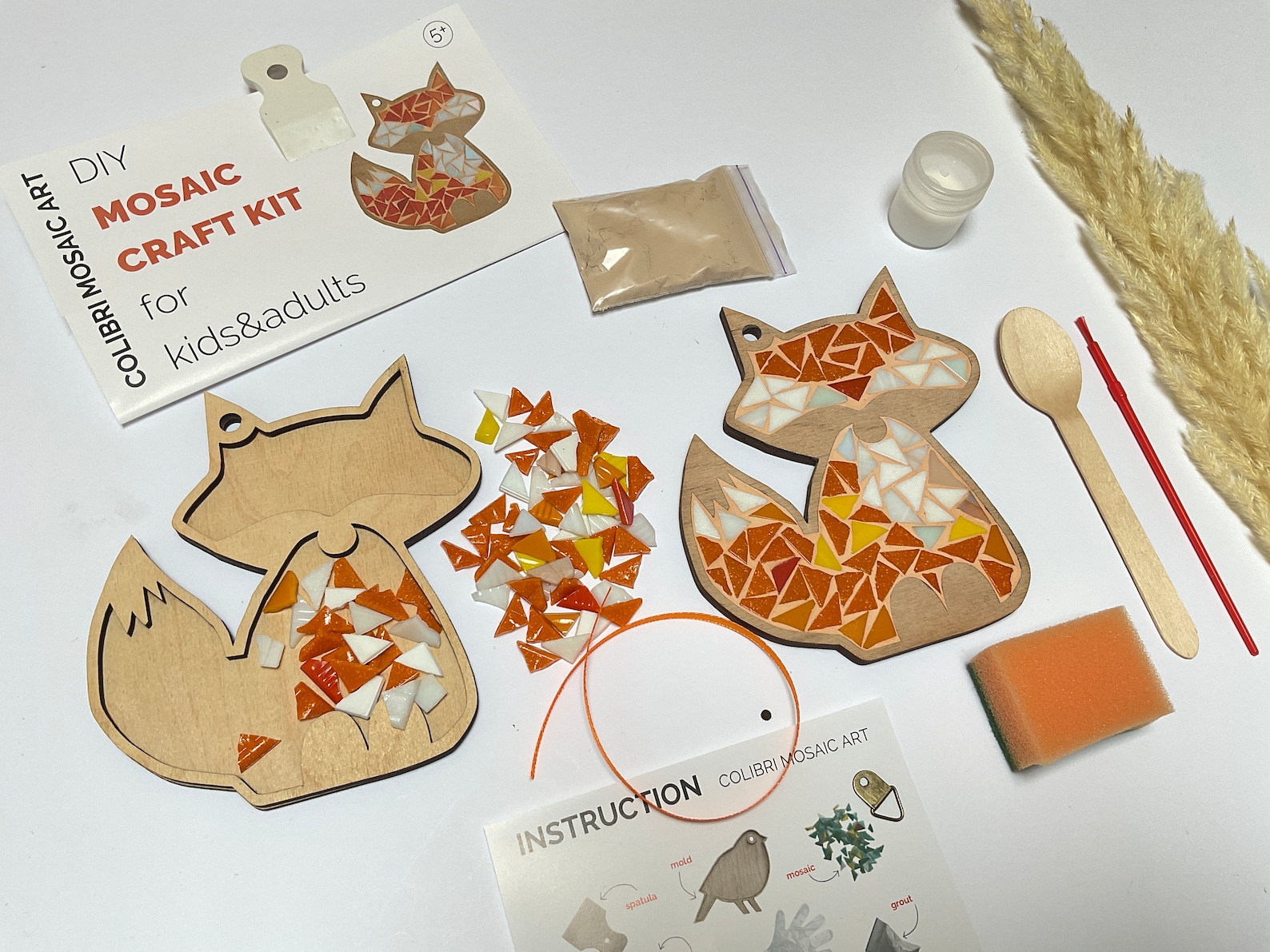 Red Fox DIY Mosaic Kit Craft Mosaic Kit Make a Mosaic Fox Hand Made Decor - Etsy