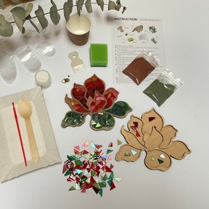 Red Flowers DIY Craft Mosaic Kit Art Decor Wall Beautiful Gift - Etsy